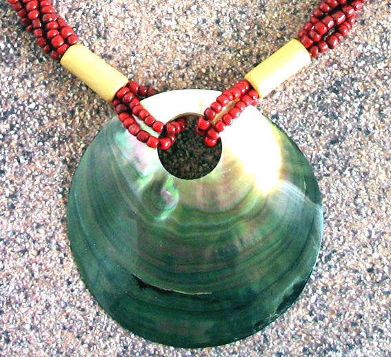 Beaded Spiral Shell Necklace – Natural Artist